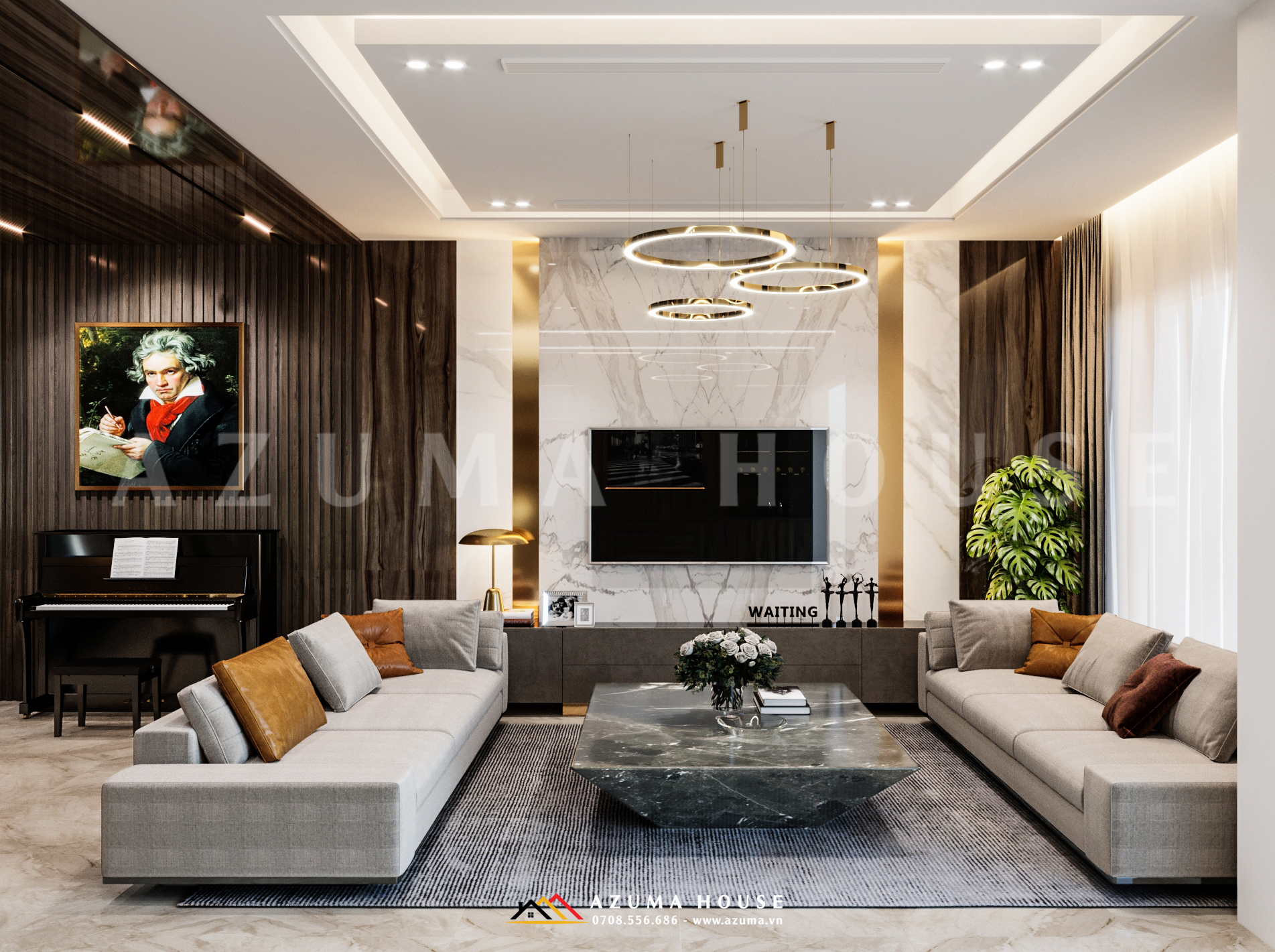 Nội thất biệt thự liền kề Vinhomes Ocean Park của chị Hạnh dưới sự chắp bút của Azuma House